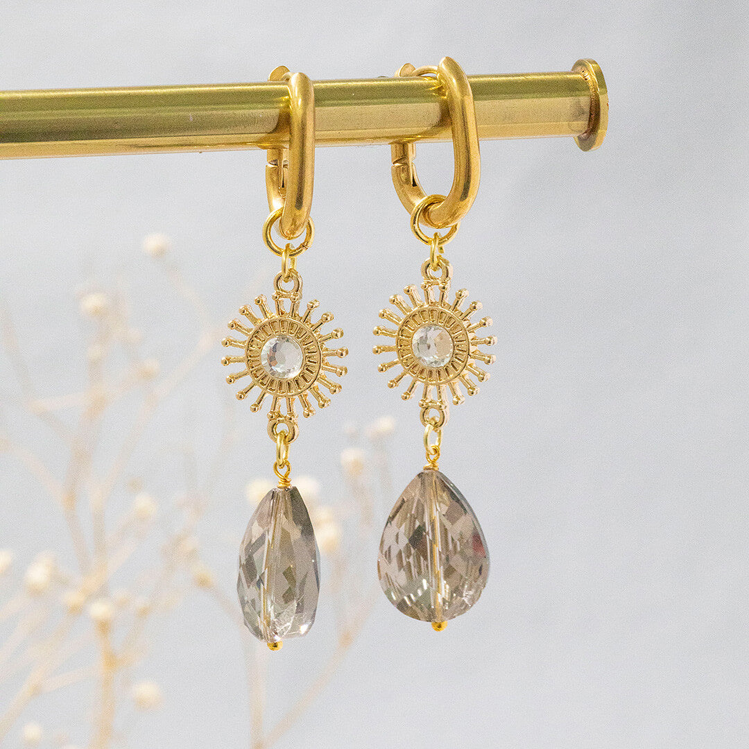 Radiance Sunburst Crystal Drop Earrings – JOY by Corrine Smith