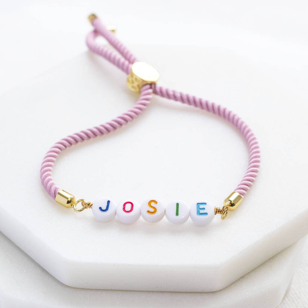 Pink Custom Name Friendship Bracelet – JOY by Corrine Smith
