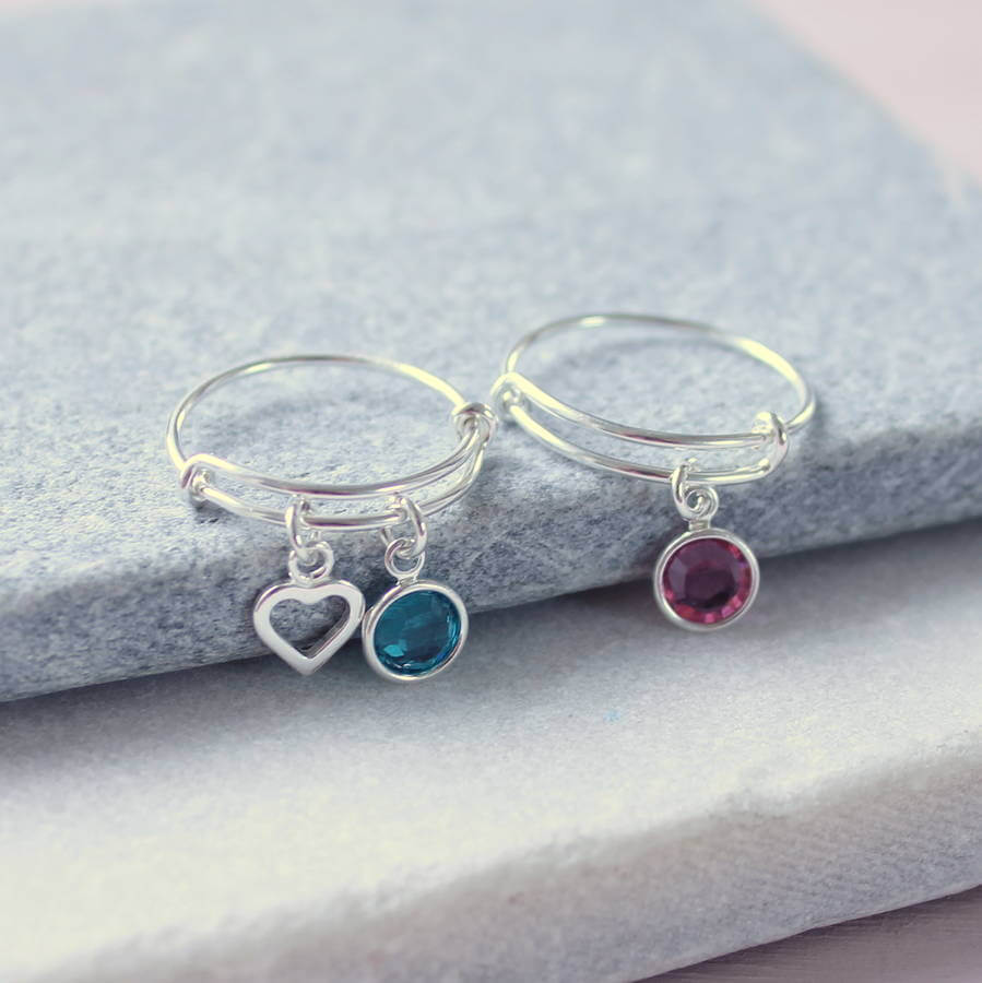 Sterling Silver Birthstone Charm Ring – JOY by Corrine Smith